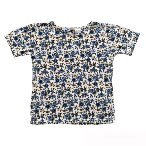 Basic Editions | Tops | Vintage Basic Editions Floral Short Sleeve ...